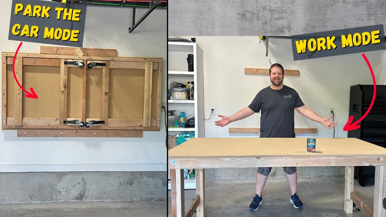 This DIY Fold Up Workbench Will Maximize Your Garage Space - Top Homeowner
